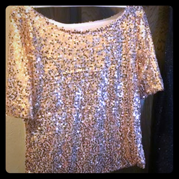 Tops | Rose Gold Sequin Top | Poshmark